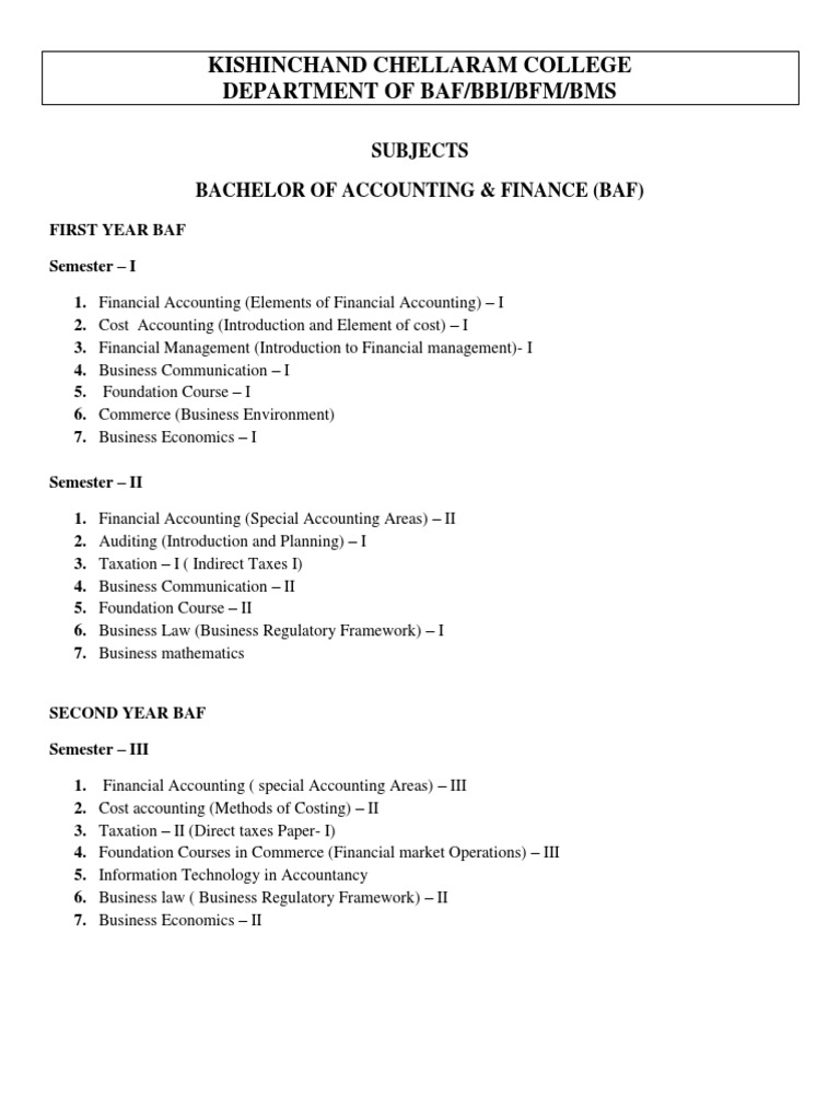 BCom BAF BBI BMS BFM 2017 | PDF | Accounting | Business