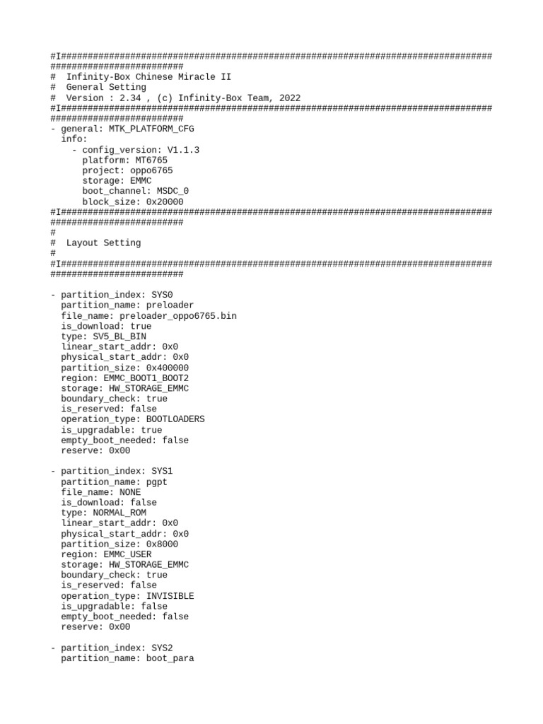 MT6765 Scatter File Configuration | PDF | Data | Computer Hardware