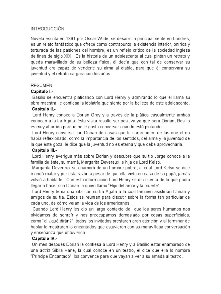 Retrato de Dorian Grey | PDF | La imagen de Dorian Gray
