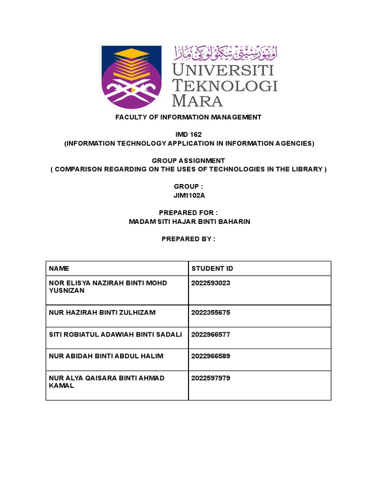 Imd162 Group Assignment | PDF | Libraries | Digital Library
