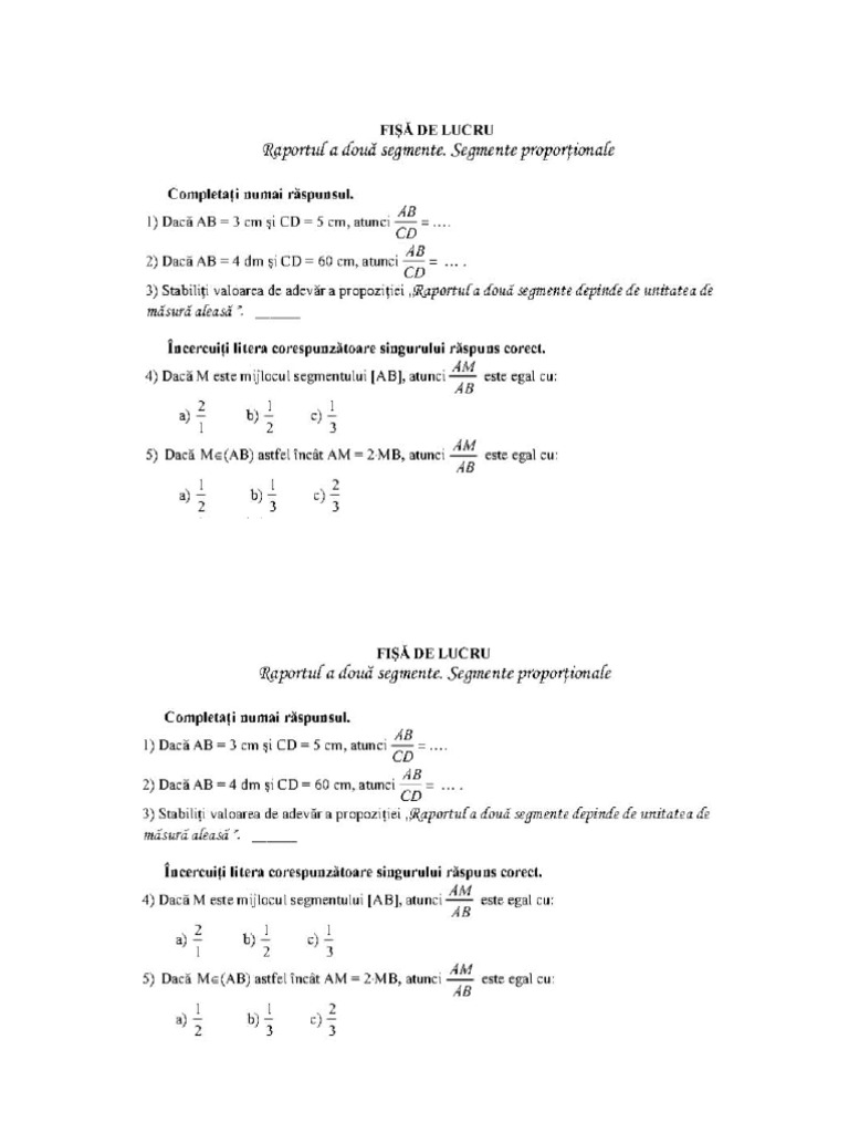 Fisa Segmente Proportionale | PDF