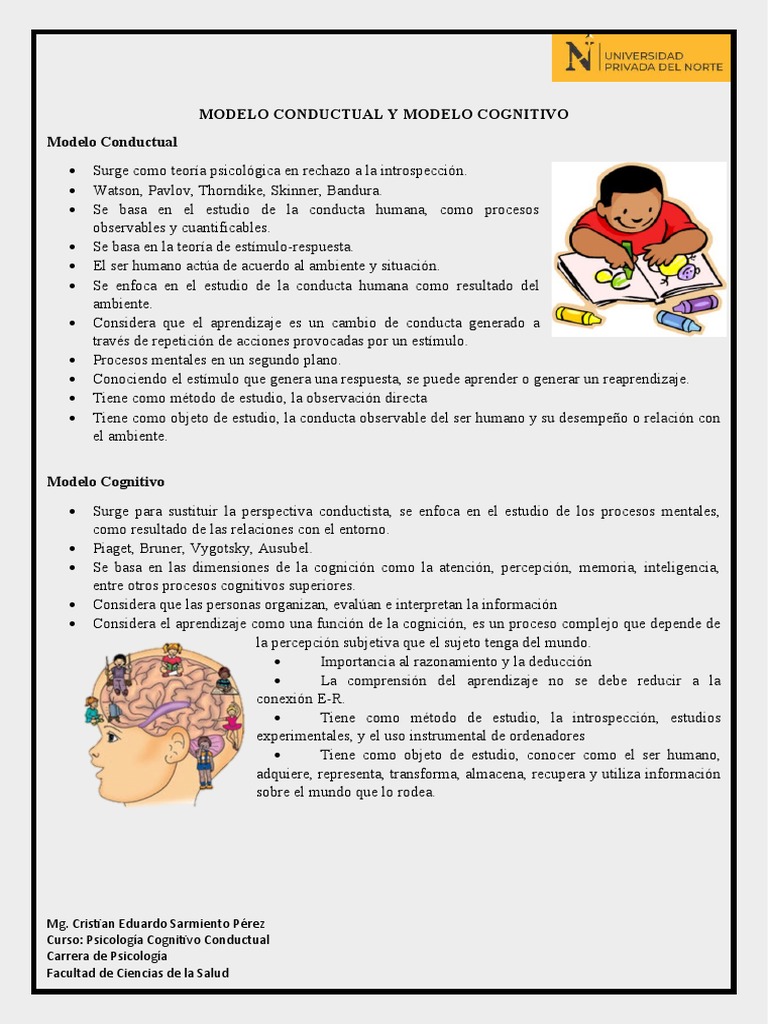 Modelo Conductual y Modelo Cognitivo | PDF