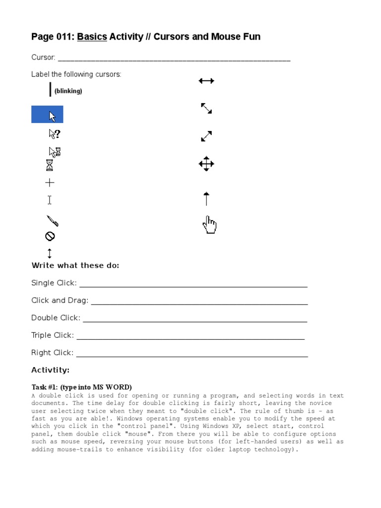011 - Cursors and Mouse Fun | PDF | Double Click | Point And Click