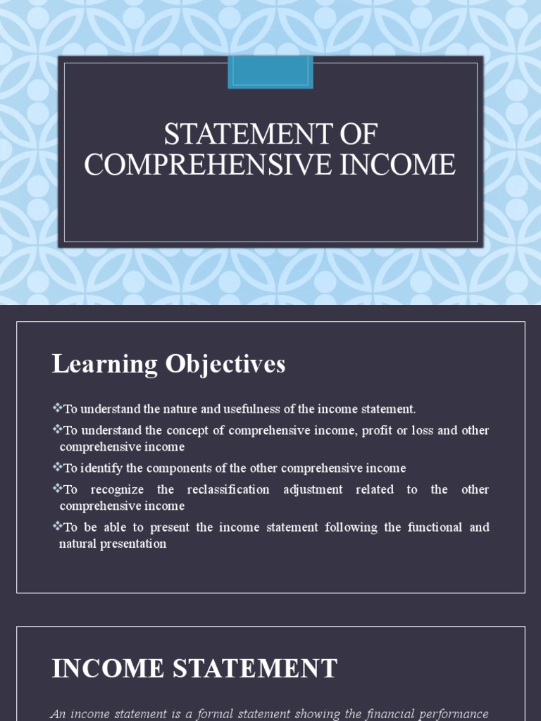 Statement of Comprehensive Income | PDF | Finance & Money Management ...