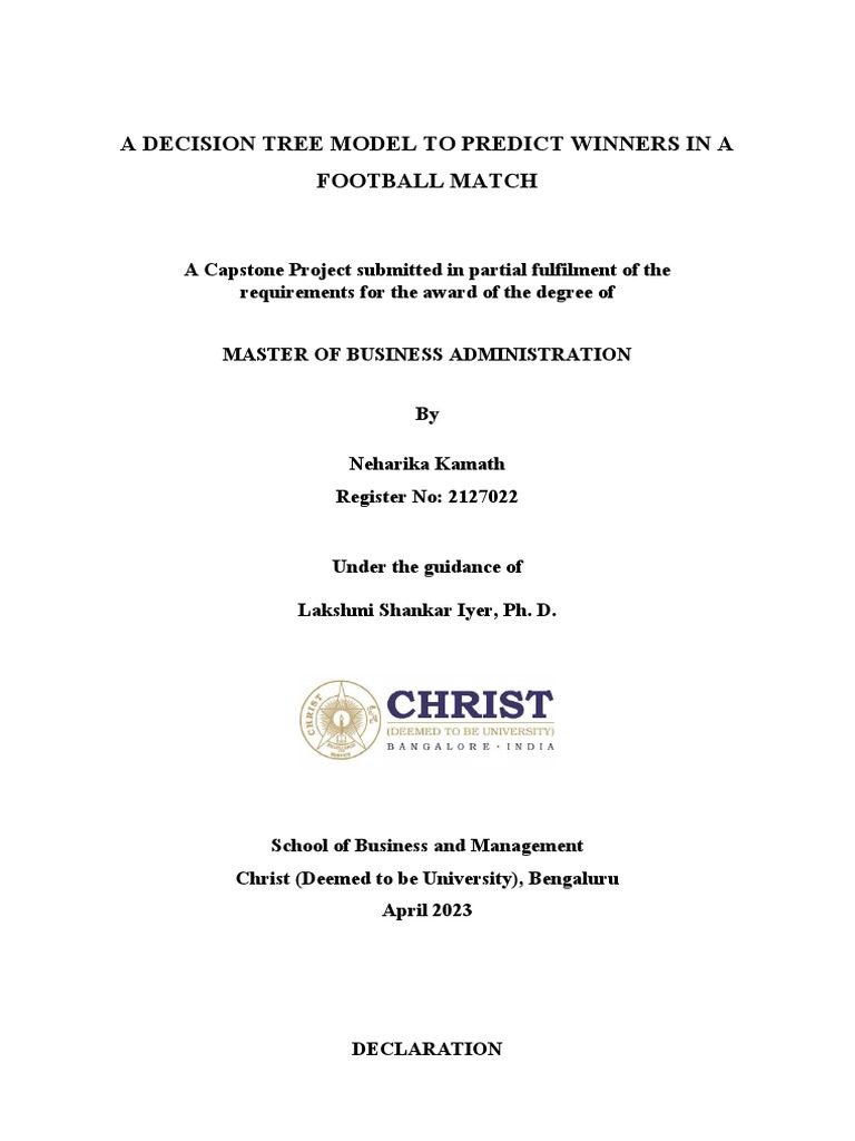 Capstone Project Report Format (Batch 2021-23) | PDF | Capital ...