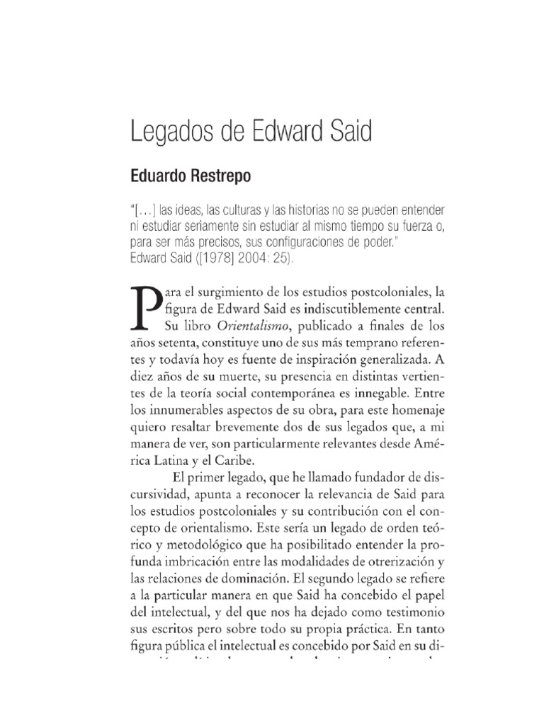 Legado de Edward Said | PDF