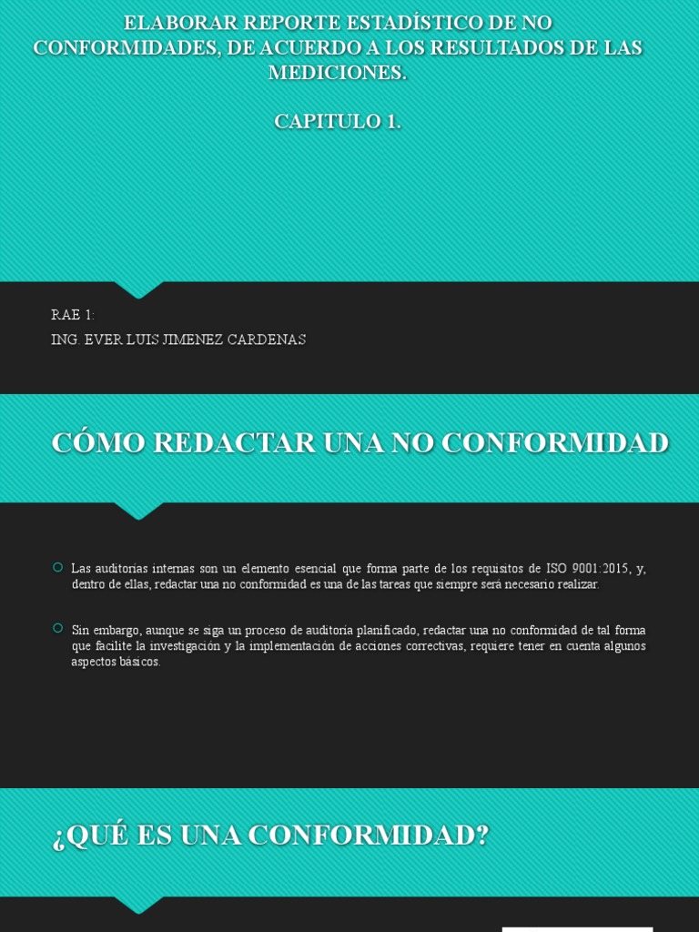 Elaborar Reporte Estadístico de No Conformidades, Capitulo 1 | PDF | Auditoría