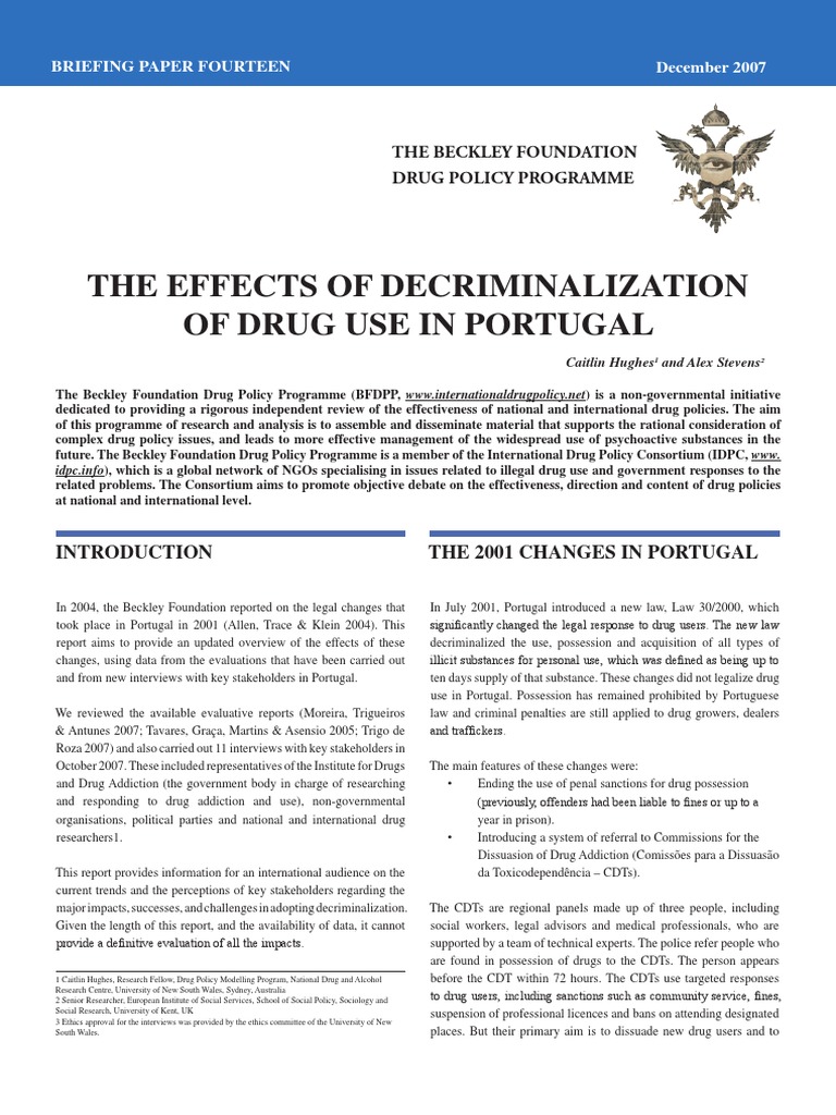 The Effects of Decriminalization of Drug Use in Portugal | PDF