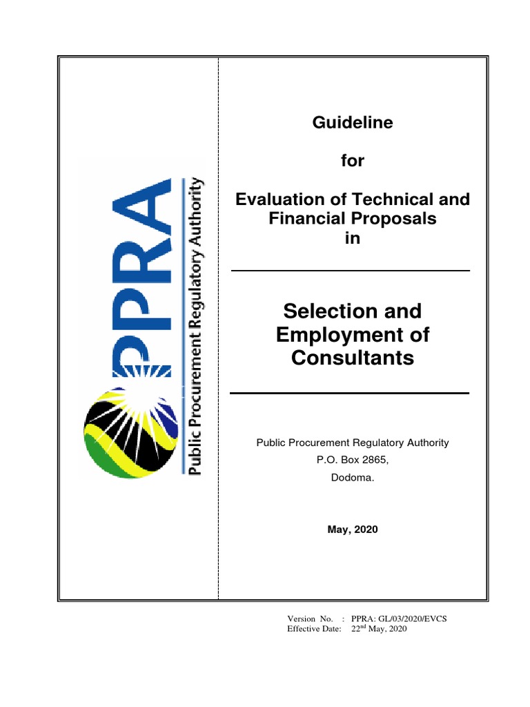 Guidelines for the Evaluation of Technical and Financial Proposals in ...