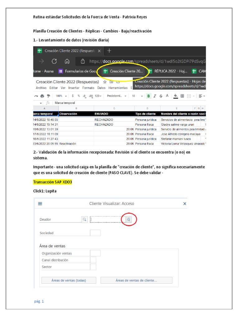 Rutina Estandar - Solicitudes FFVV | PDF