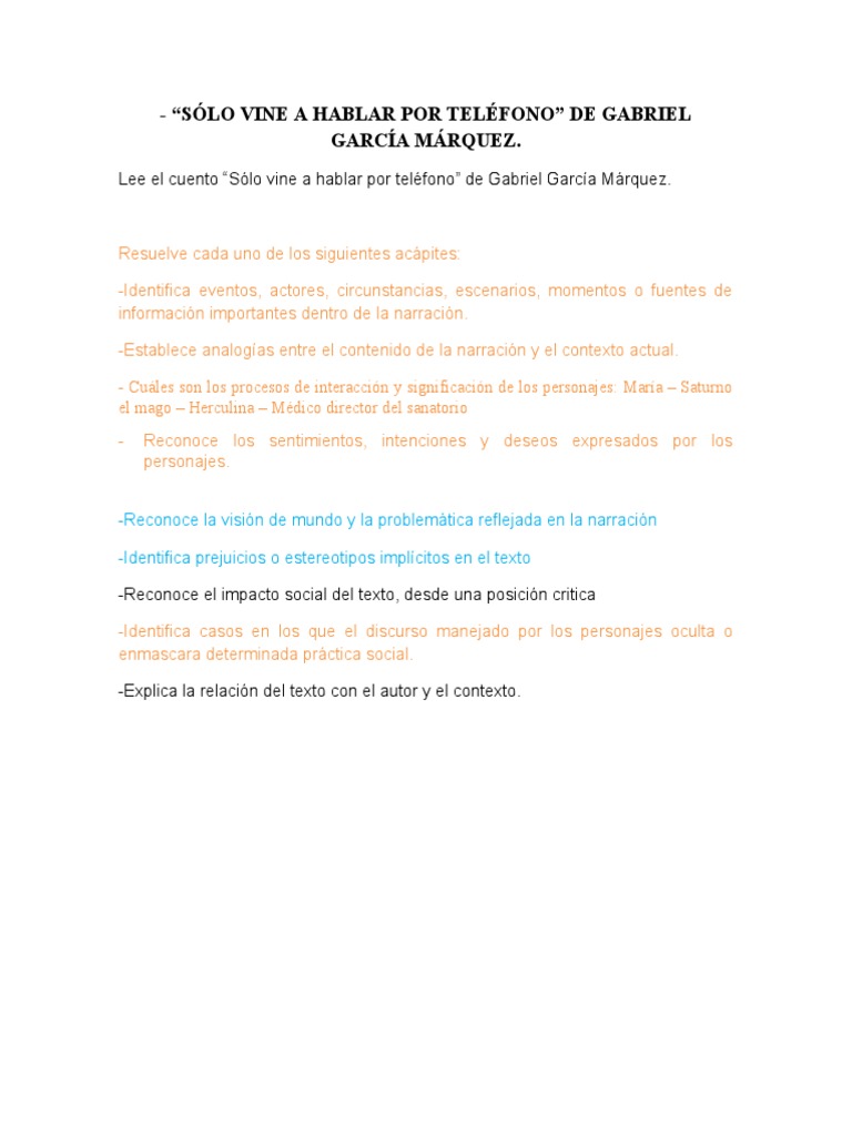 TALLER SOLO VINE HABLAR POR TELÉFONO Lengua y Cultura | PDF