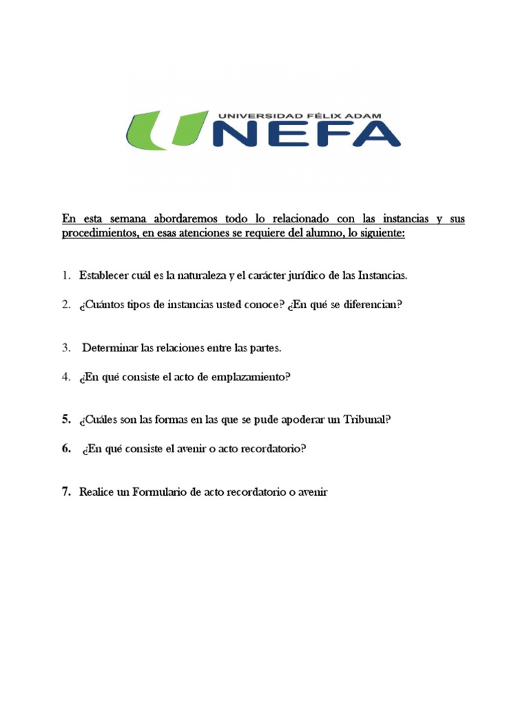 Las Instancias y Sus Procedimientos | PDF