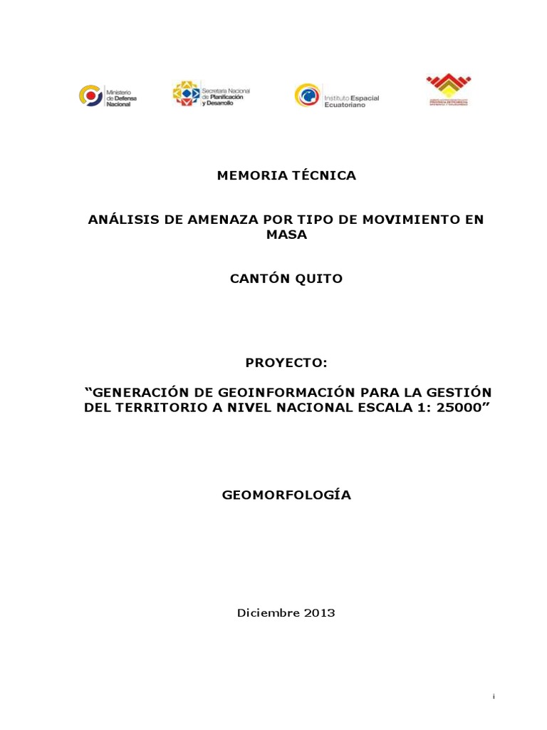 MT Quito Movimientos en Masa PDF | PDF | Roca (geología) | Suelo