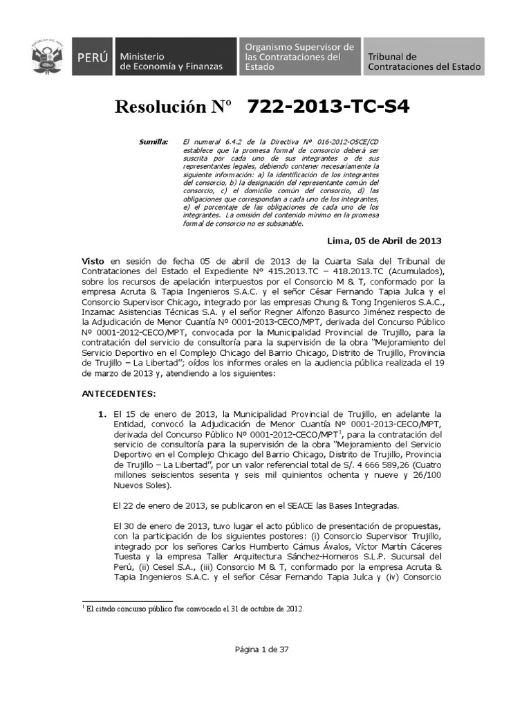 Resol. 722-2013 | PDF | Apelación | Regulación