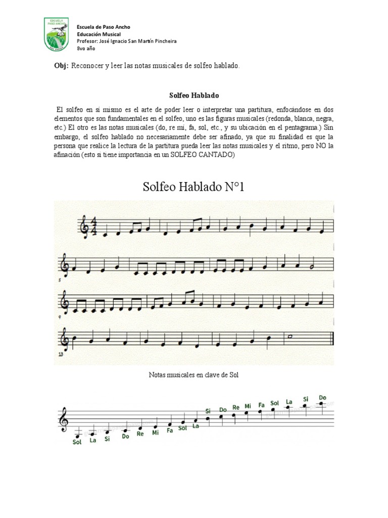 Solfeo Hablado Música 8° Básico | PDF | Arte | Poesía