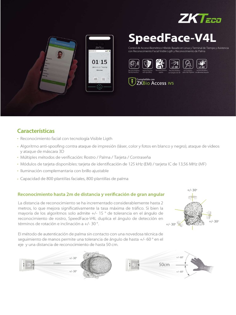 Speed Face V4 LAC | PDF | Biometría | Hardware de la computadora