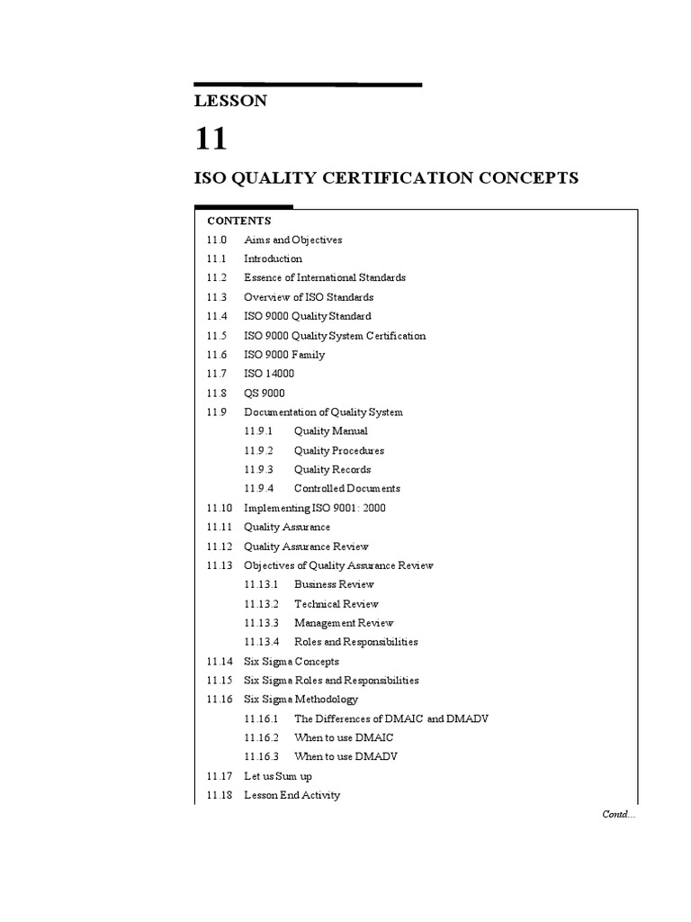 Lesson 11 | PDF | Iso 9000 | Quality Management System