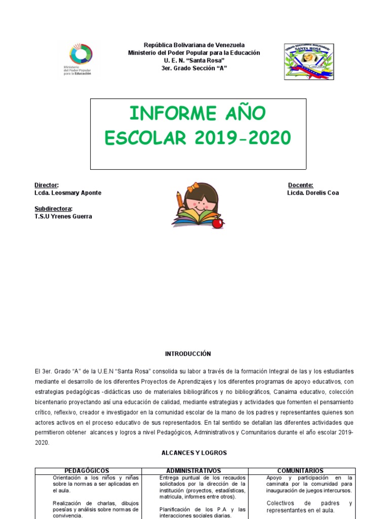 Informe 3er Grado Iii Lapso | PDF