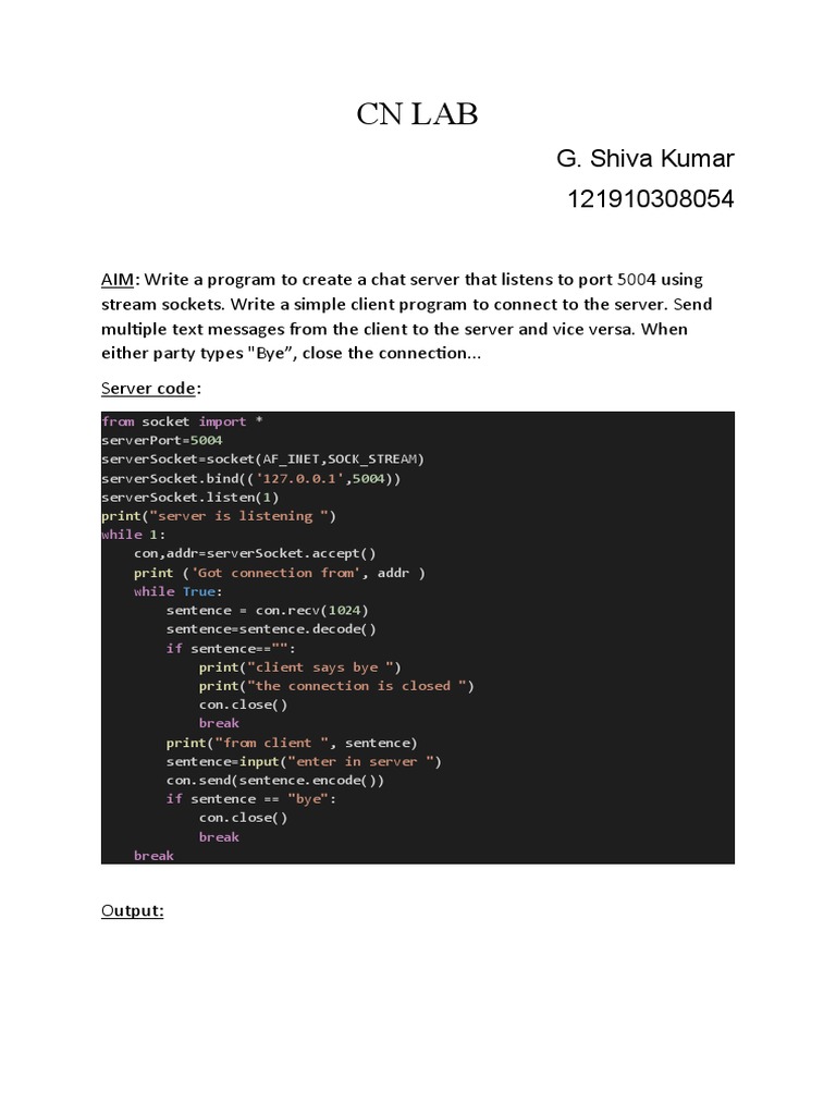 Chat Server Programming Guide | PDF | Computers | Technology & Engineering