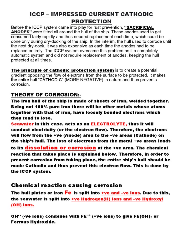 ICCP | PDF | Corrosion | Rust