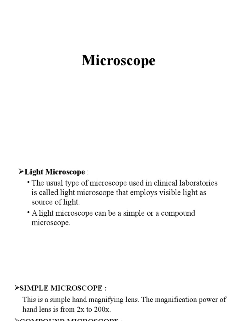 Types and Parts of Light Microscopes | PDF | Materials Science | Equipment
