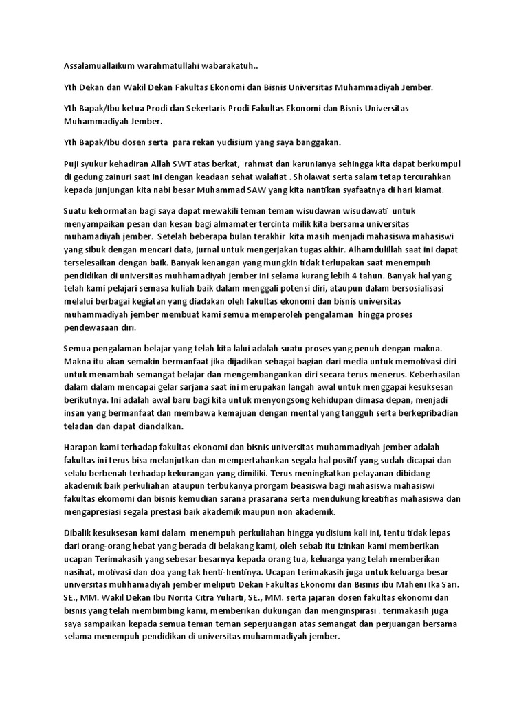 Kesan Dan Pesan Yudisium | PDF