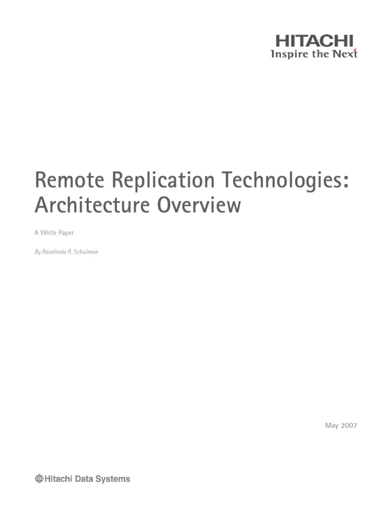 Remote Replication Technologies Architecture Overview | PDF | Replication (Computing) | Databases