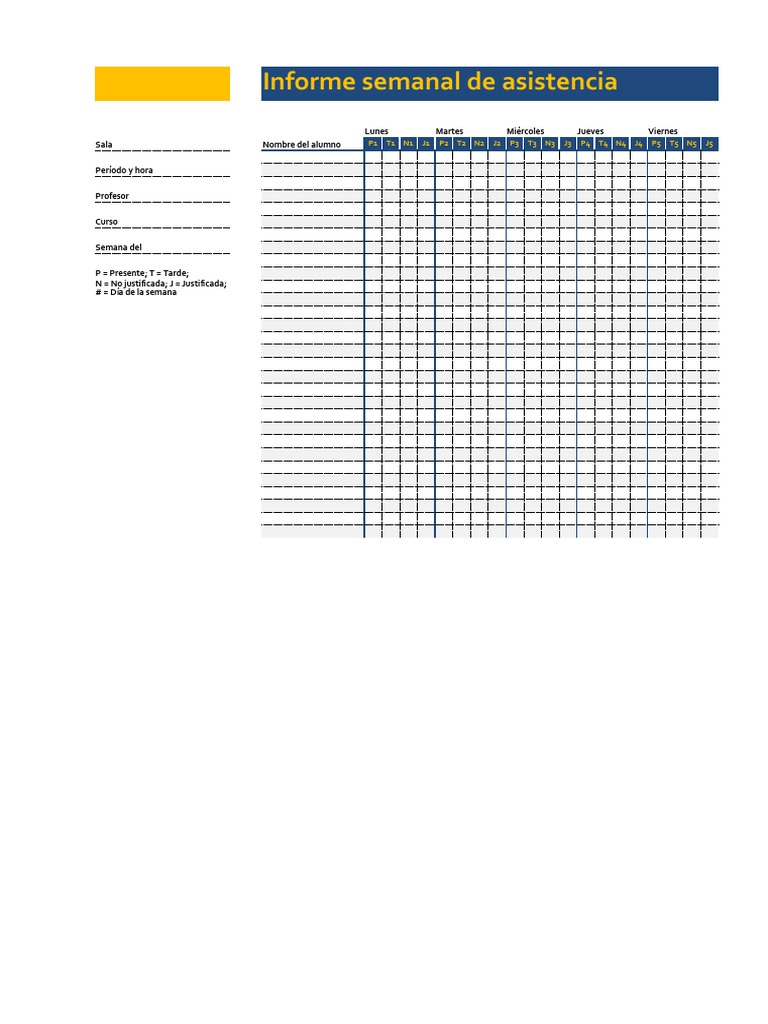 Informe Semanal de Asistencia Escolar | PDF
