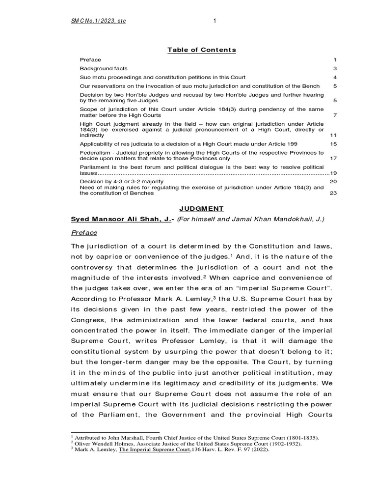Dissenting Note | PDF | Jurisdiction | Precedent