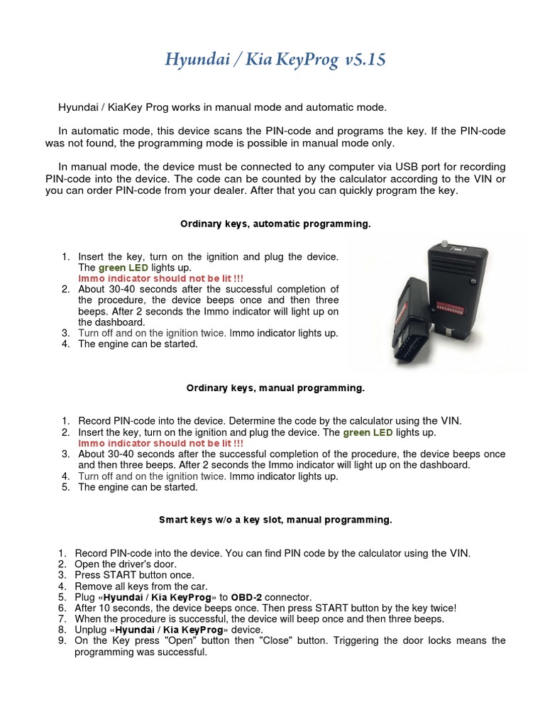Hyundai Kia Keyprog 5.15 | PDF | Personal Identification Number ...