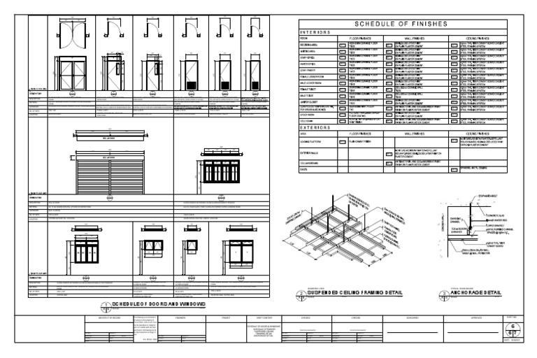 Schedule of Finishes: Suspended Ceiling Framing Detail Anchorage Detail ...