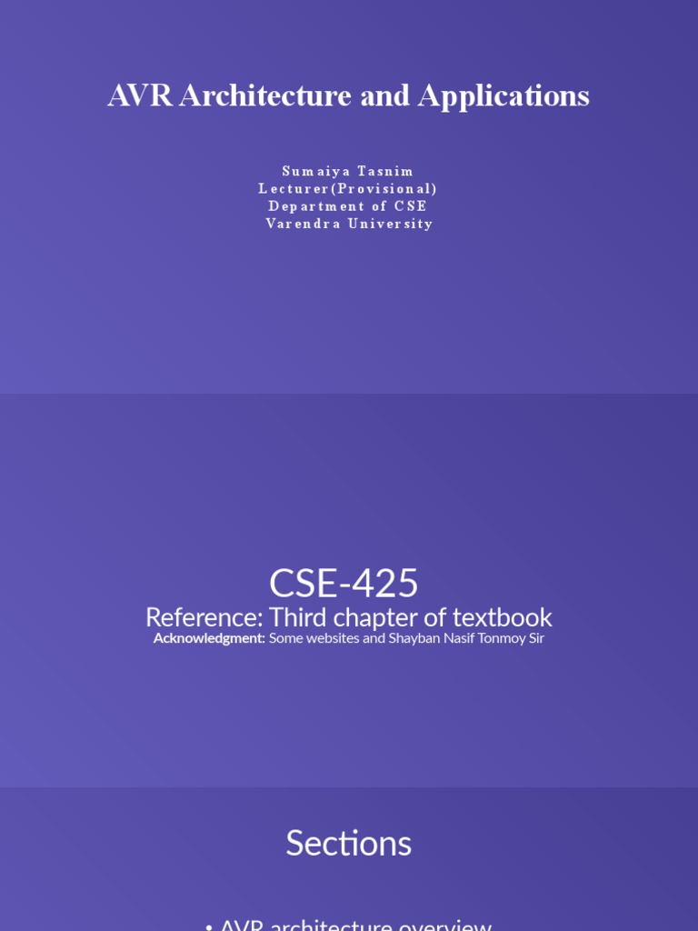 AVR Architecture and Application | Download Free PDF | Central Processing Unit | Microcontroller