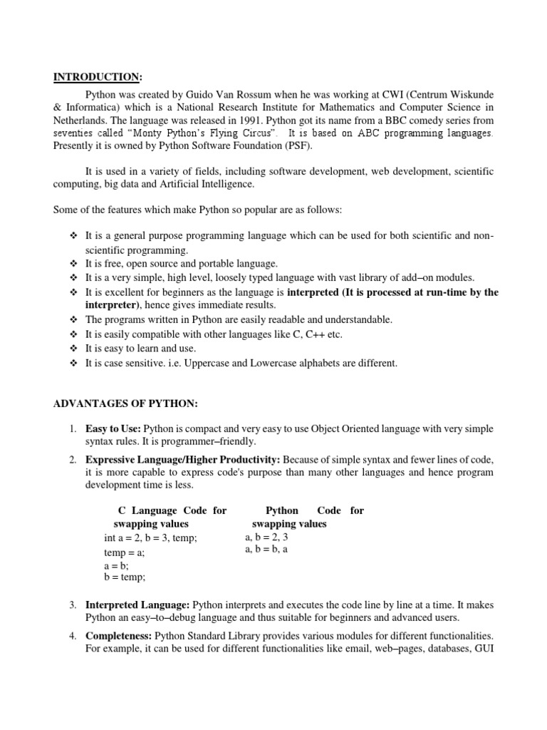 Python Basics-1 PDF | PDF | Boolean Data Type | Python (Programming ... Python Basics-1 PDF | PDF | Boolean Data Type | Python (Programming ...