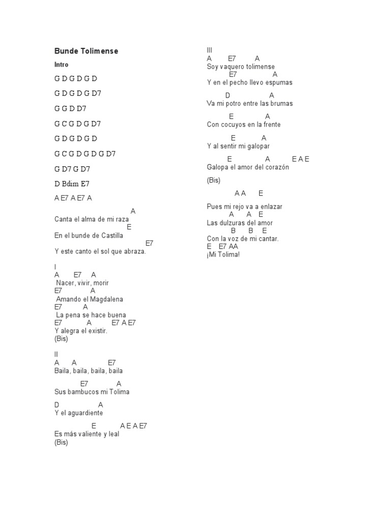 Bunde Tolimense | PDF