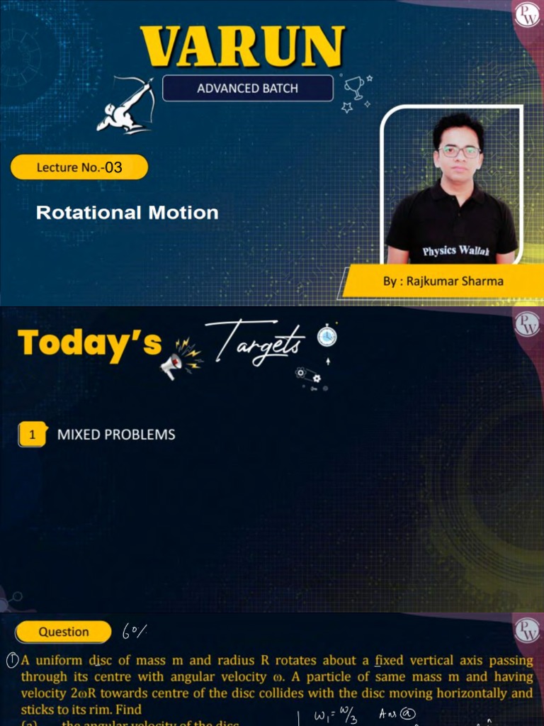 Rotational Motion 03 - Class Notes - (Varun Advanced 2023) PDF | PDF