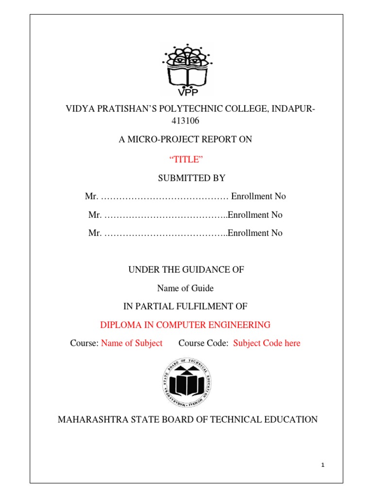 Microproject Report Format | PDF | Information | Data