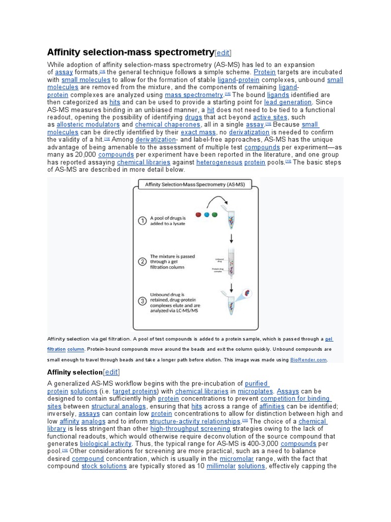 Affinity Selection Pdf Liquid Chromatography Mass Spectrometry