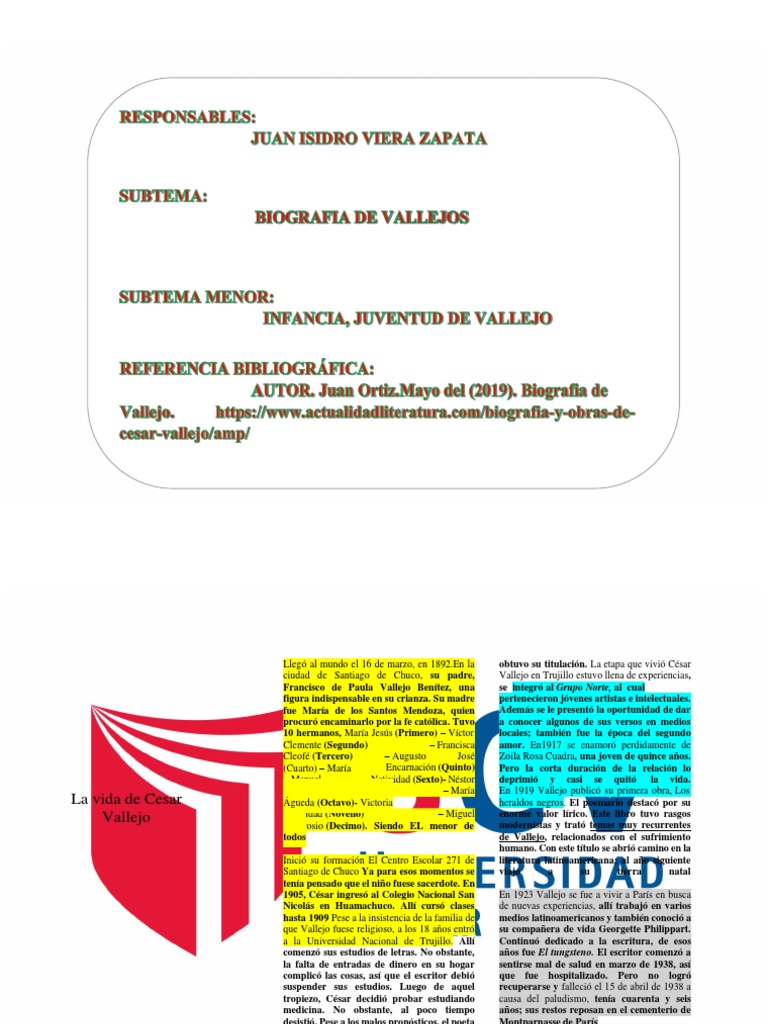 Catedra Vallejo Trabajo | PDF