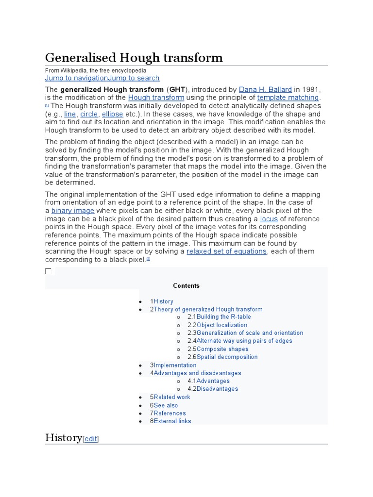 Generalised Hough Transform | PDF | Multidimensional Signal Processing ...