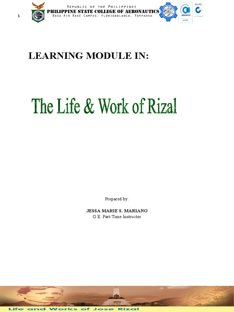 Gec 4109 The Life and Work of Rizal Prelim Module No. 4 | PDF | Cost Of Living | Freemasonry