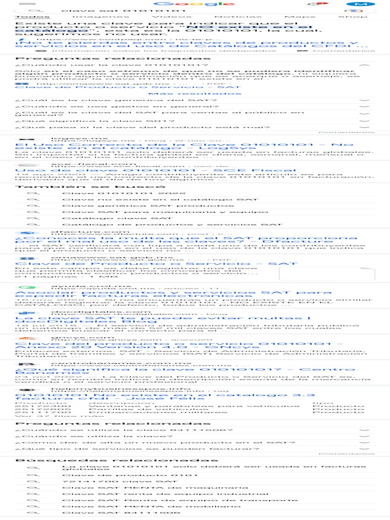 Uso de la clave SAT 01010101 | PDF | Finanzas y dinero