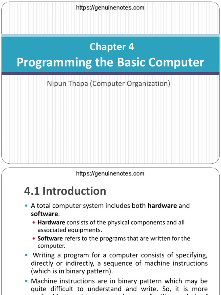 Unit 4 Programming The Basic Computer PDF | PDF | Assembly Language | Programming