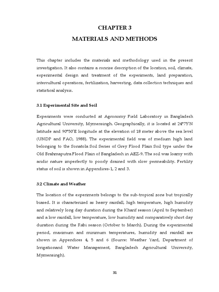 3 Material and Method | PDF | Agriculture | Botany