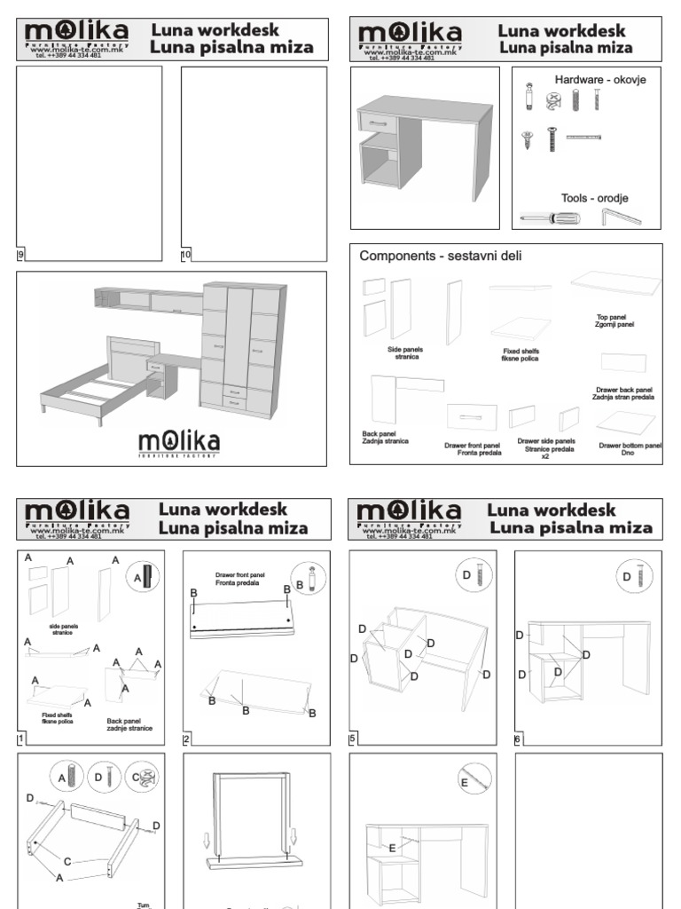 Uputstva Za Montazu Luna Radni Stol | PDF