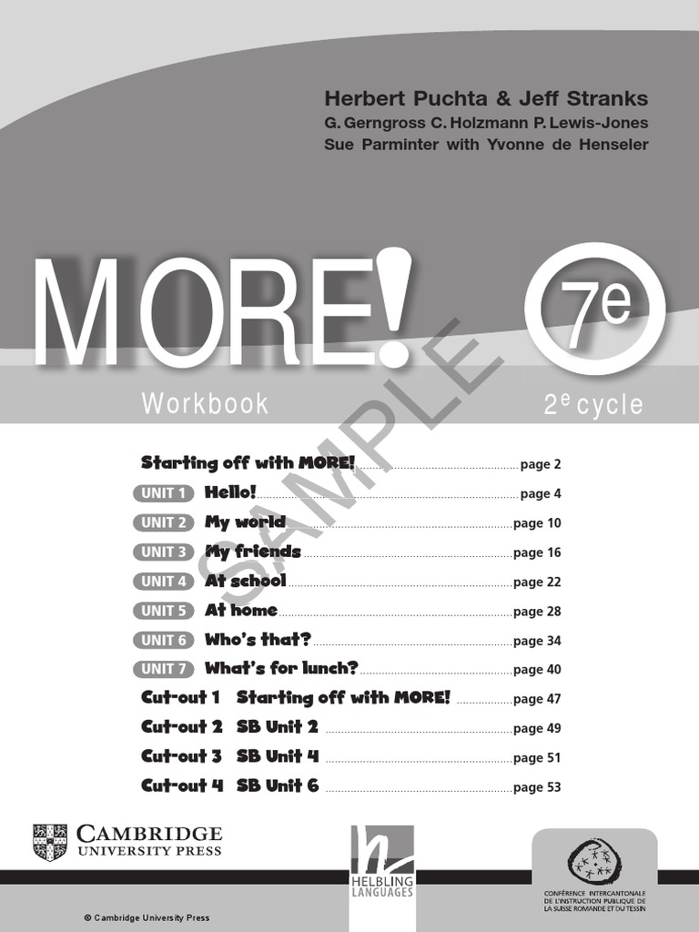 Anglais 7 More-Workbook | PDF | Syntax | Grammar