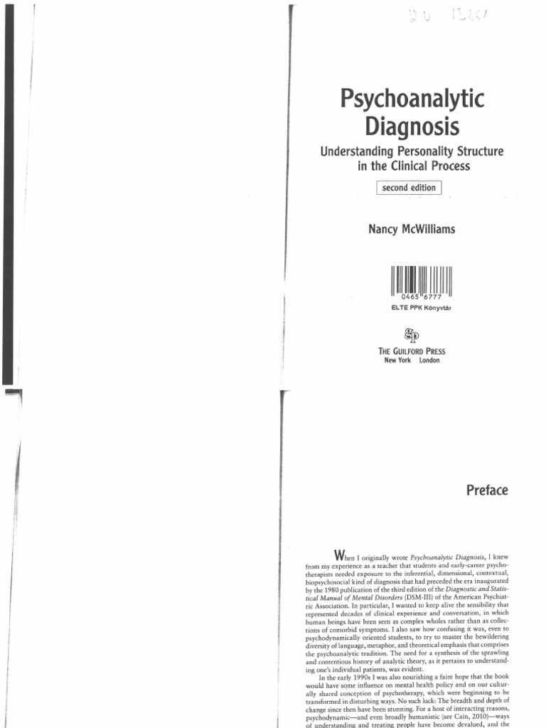 McWilliams Psychoanalytic Diagnosis PDF | PDF
