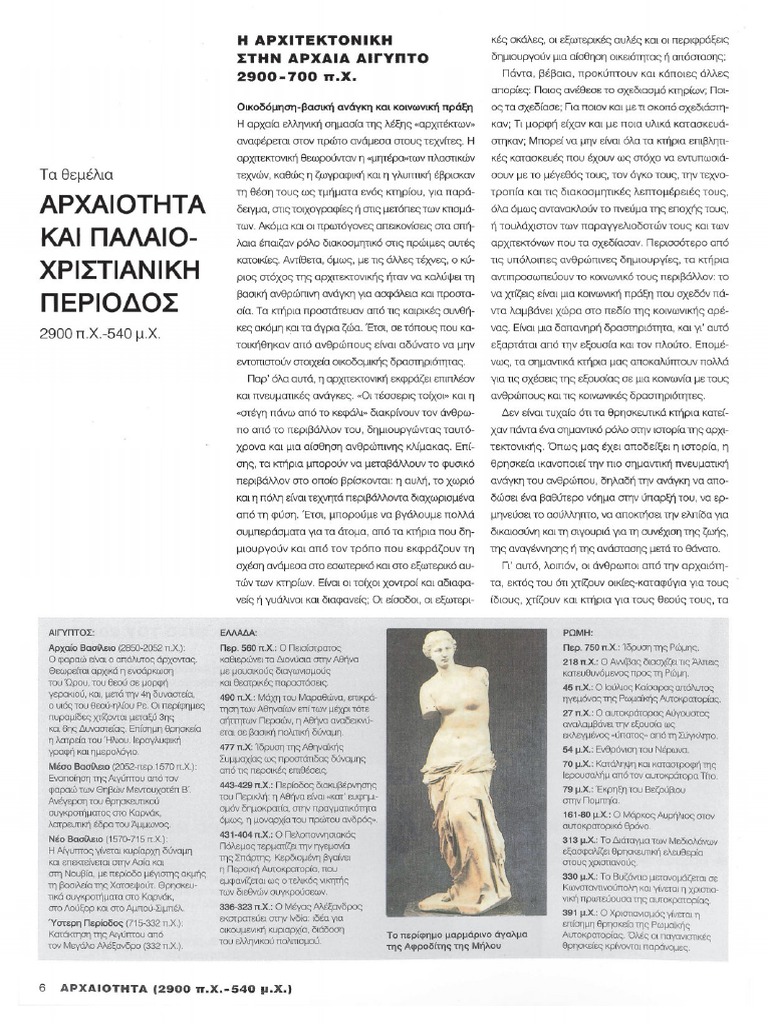 Ιστορία Της Αρχιτεκτονικής Της Αρχαιοτητας | PDF