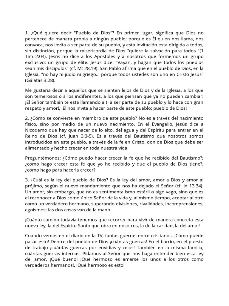 Iglesia Pueblo de Dios - Papa Francisco | PDF | Jesús | Amor