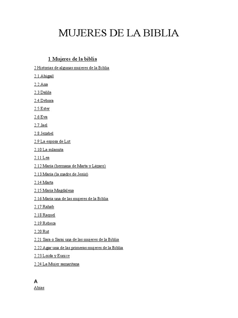 Mujeres Destacadas en la Biblia | PDF