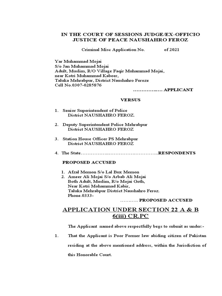 22AB Harssment Protection Adv Sikandar-Memon-2021 Mir-Nohri | PDF ...